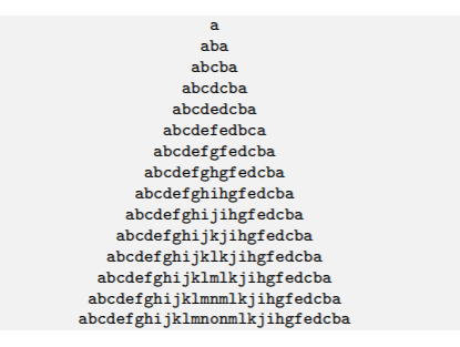 Write a program that prints a pyramid made of letters | Chegg.com