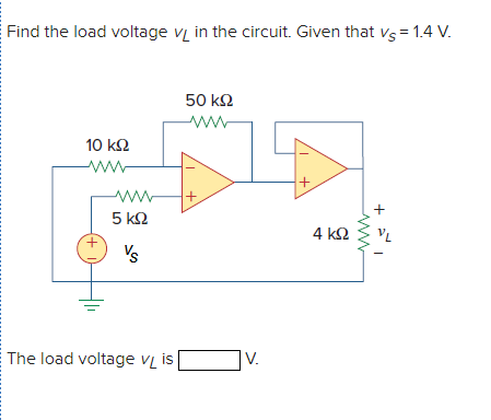 Solved Find the load voltage vL in the circuit. Given that | Chegg.com