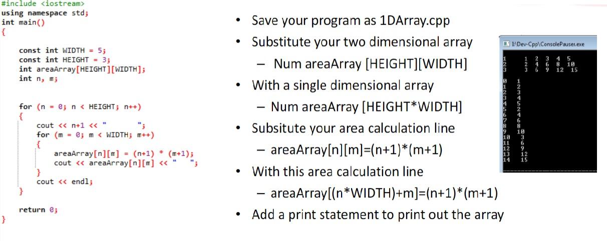 Solved include - Save your program as 1DArray.cpp const int | Chegg.com