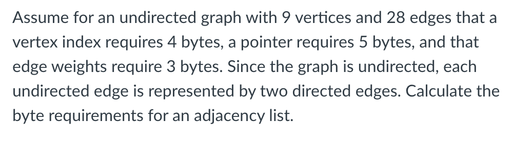 Solved Assume for an undirected graph with 9 vertices and 28 | Chegg.com