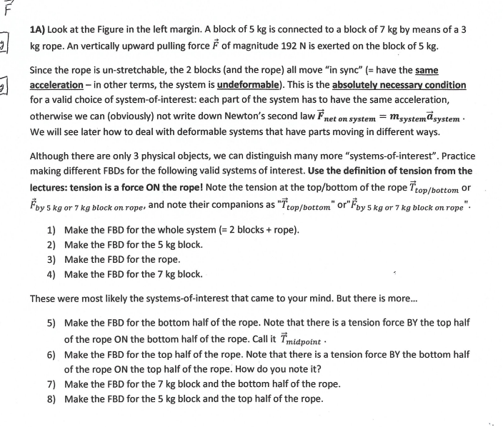 1A) Look at the Figure in the left margin. A block of | Chegg.com