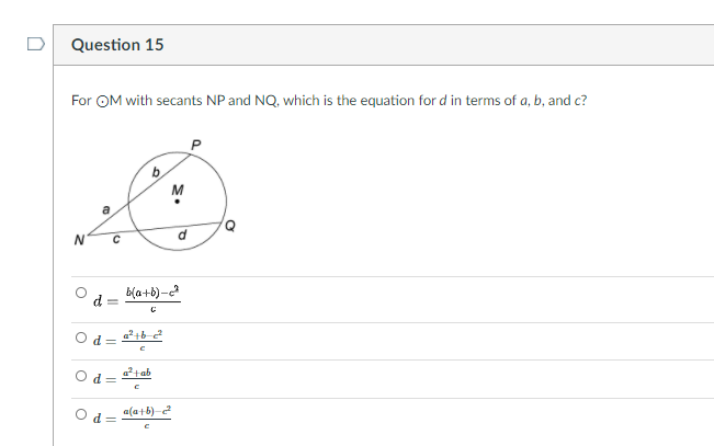 Solved Question 15 For OM with secants NP and NQ, which is | Chegg.com