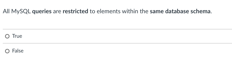 Solved All MySQL queries are restricted to elements within | Chegg.com
