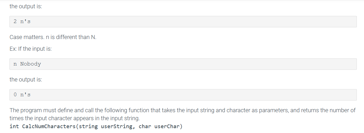 Solved 7.22 LAB: Count characters - functions Write a | Chegg.com