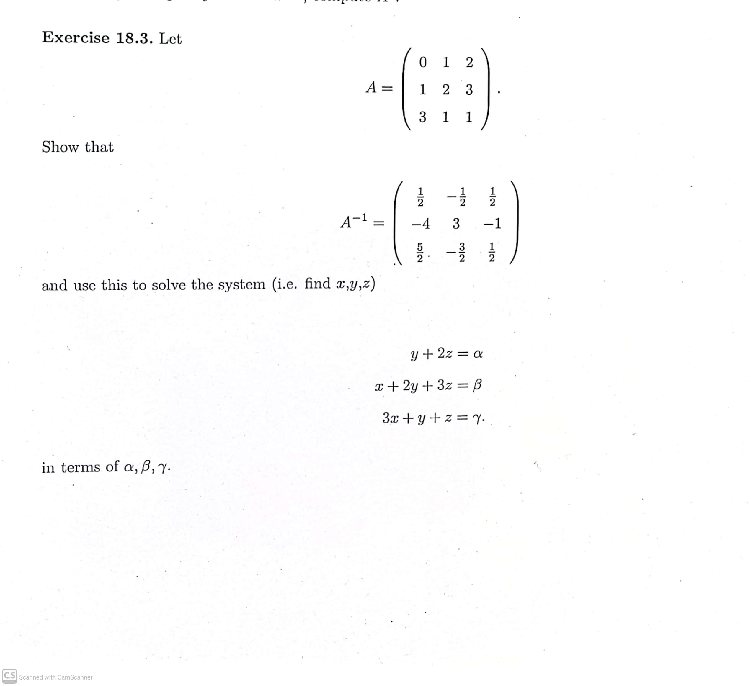 Solved Exercise 18.3. Let A=⎝⎛013121231⎠⎞ Show that | Chegg.com