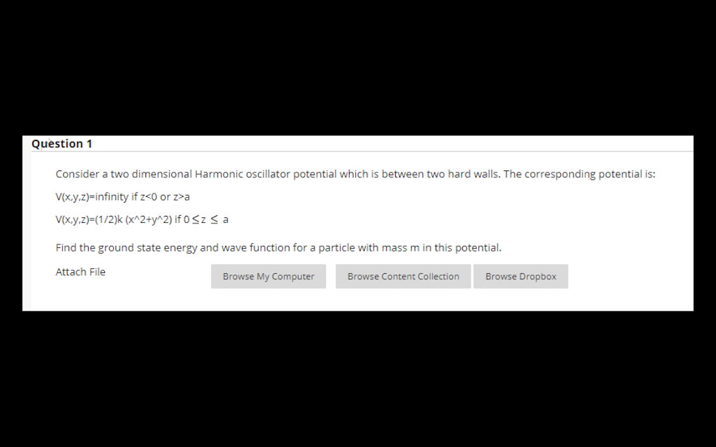 Solved Question 1 Consider a two dimensional Harmonic | Chegg.com