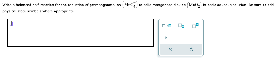 Solved Write A Balanced Half Reaction For The Reduction Of