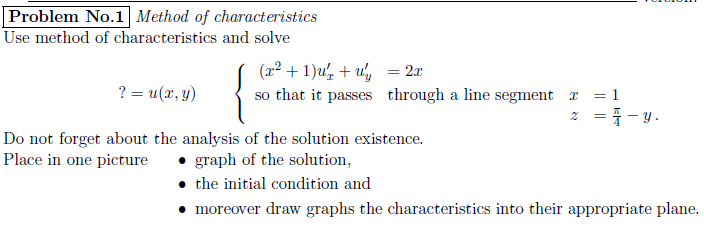 Solved Problem No.1 ﻿Method of characteristicsUse method of | Chegg.com