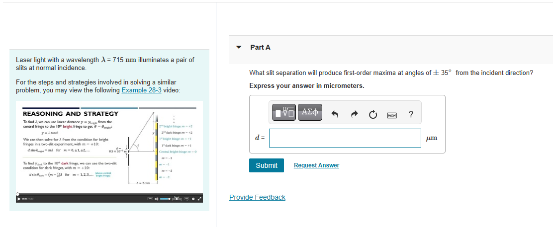 [Solved]: please note the units Laser light with a wavelengt