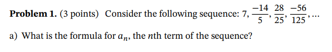 Solved Problem 1. (3 ﻿points) ﻿Consider the following | Chegg.com