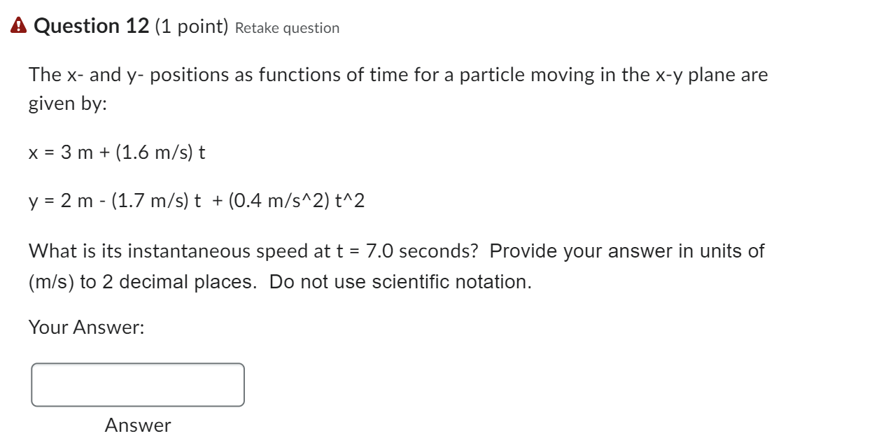 Solved The x - and y - positions as functions of time for a | Chegg.com