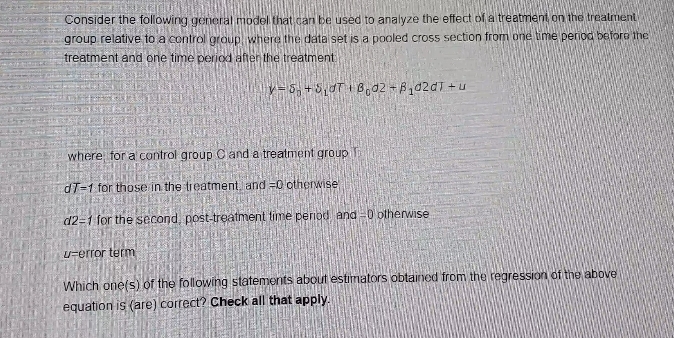 Solved Consider the following general model that can be used | Chegg.com