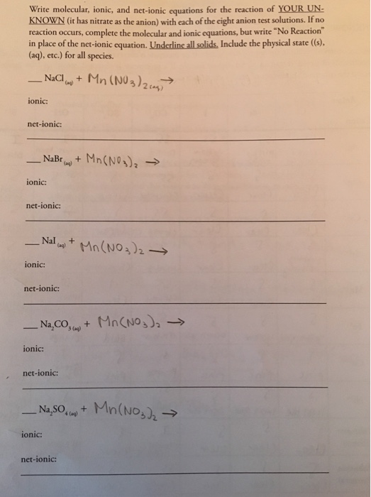 Solved Write molecular, ionic, and net-ionic equations for | Chegg.com