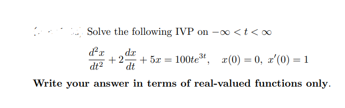 Solved Solve the following IVP on -- | Chegg.com