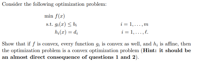 Consider the following optimization problem: minf(x) | Chegg.com