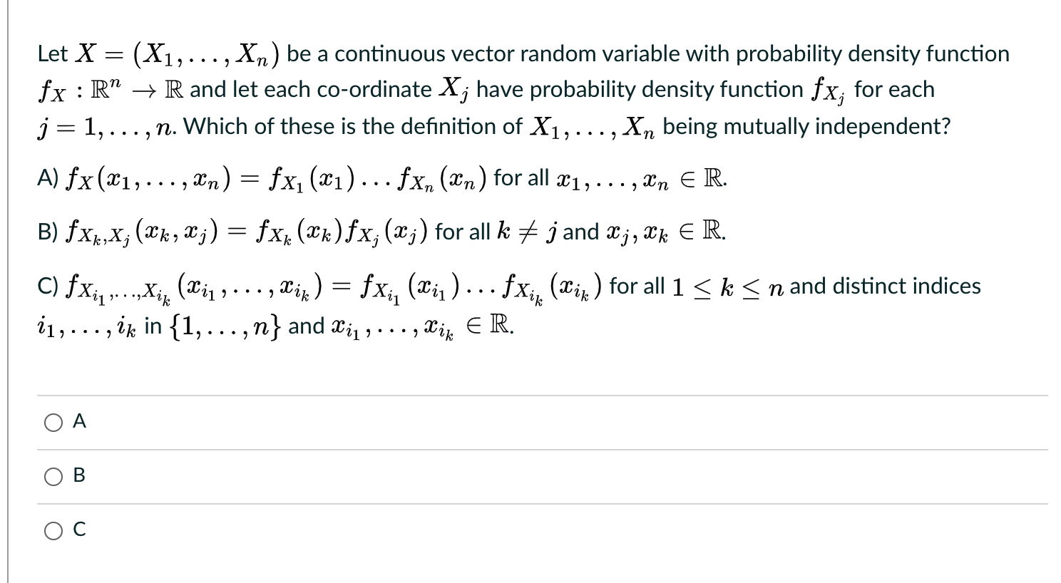 Solved Let X X1 Xn Be A Continuous Vector Random 