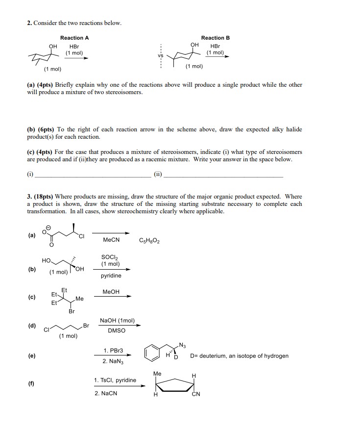 CHEM 205 Worksheet (WS5) 56 Points Total Key Topics: | Chegg.com
