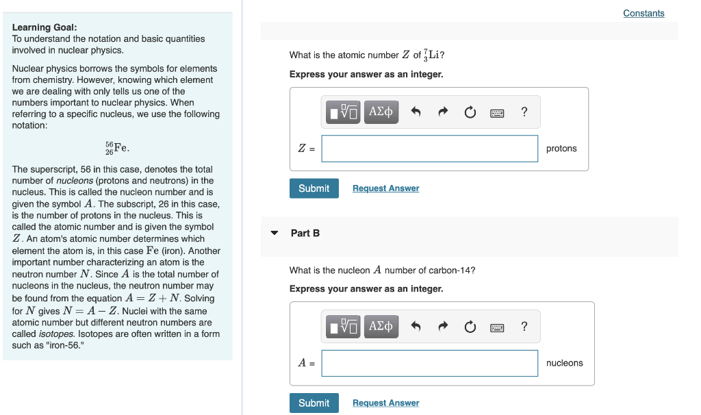 Solved Constants Learning Goal: To understand the notation | Chegg.com