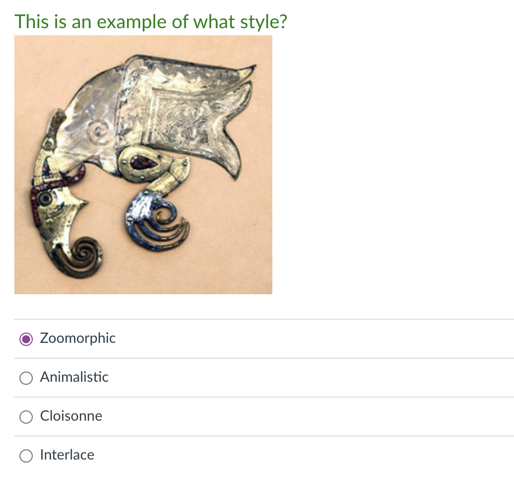 Solved This is an example of what style? Zoomorphic | Chegg.com