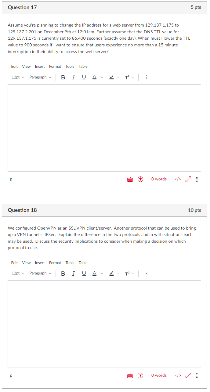 Solved Assume you're planning to change the IP address for a | Chegg.com
