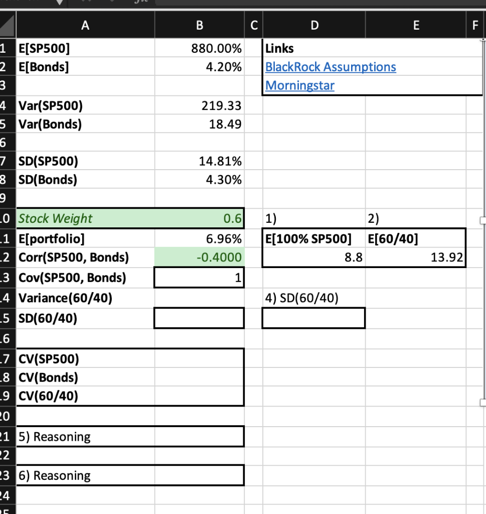 4) Provide the standard deviation (volatility) of a | Chegg.com