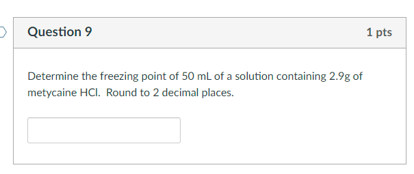 Solved Determine the freezing point of 50 mL of a solution | Chegg.com