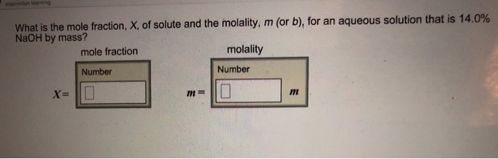 Solved What is the mole fraction, X, of solute and the | Chegg.com