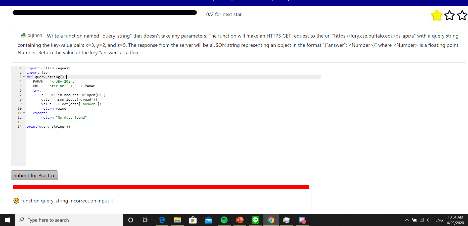 Solved 0/2 for next star python' Write a function named | Chegg.com