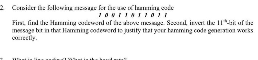 Solved 2. Consider the following message for the use of | Chegg.com