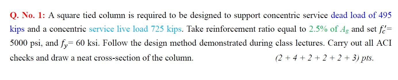 Solved A square tied column is required to be design ed to | Chegg.com