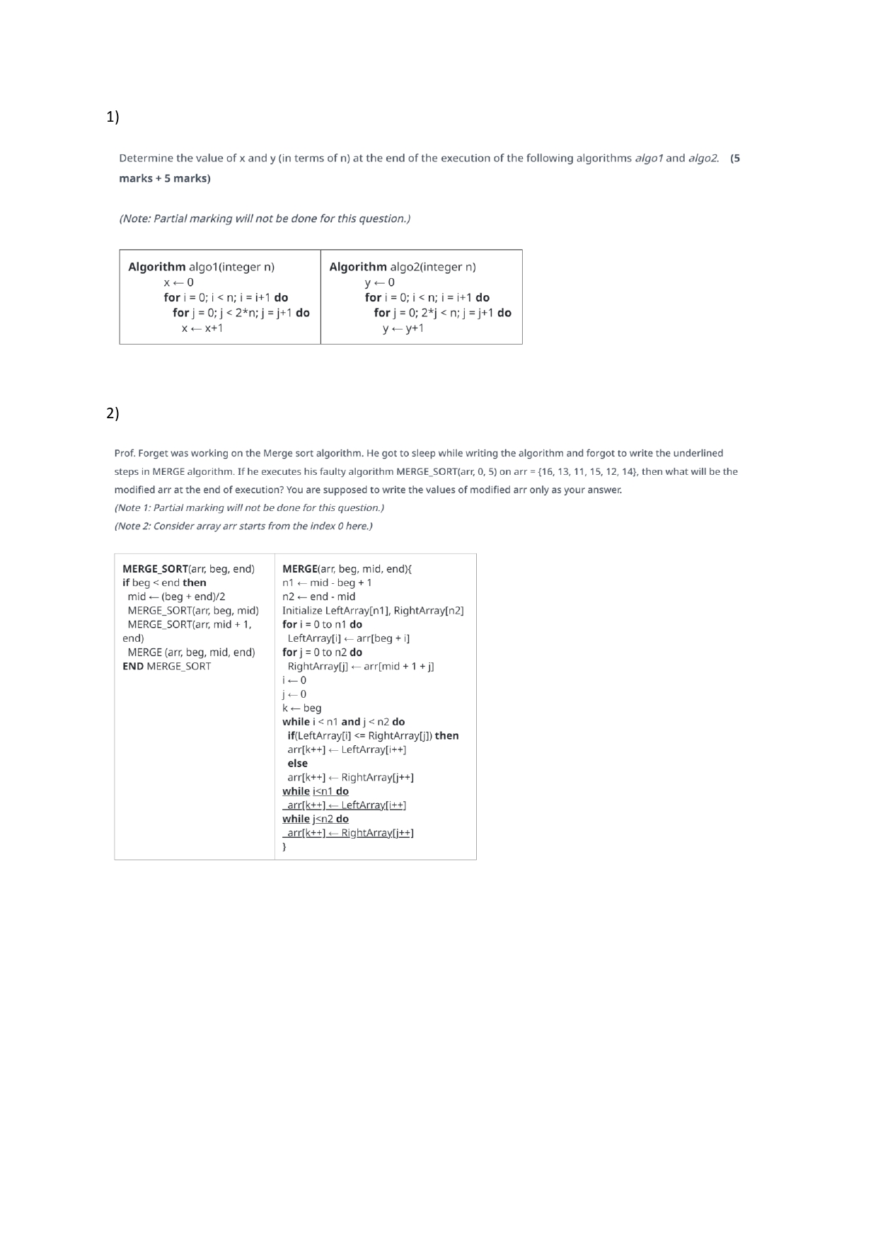 Solved Determine the value of x and y (in terms of n ) at | Chegg.com