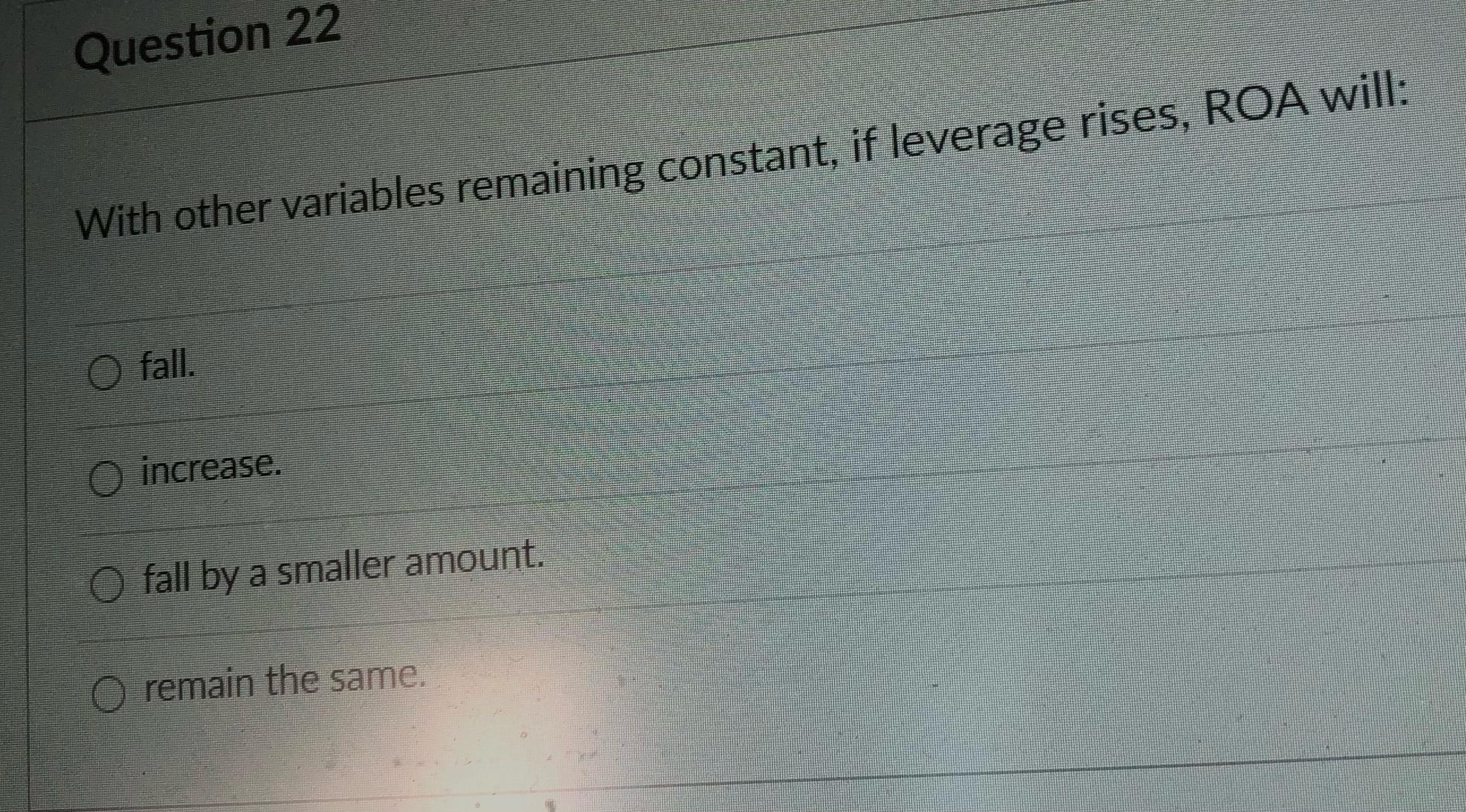 Solved Question 22 With other variables remaining constant, | Chegg.com