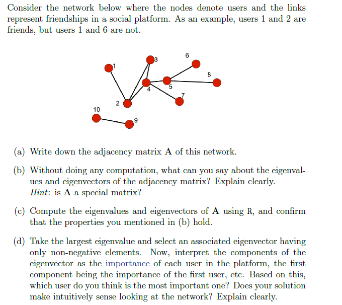 Solved Consider the network below where the nodes denote | Chegg.com