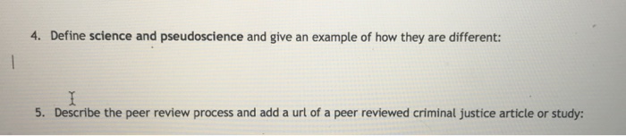 Solved 4. Define science and pseudoscience and give an | Chegg.com