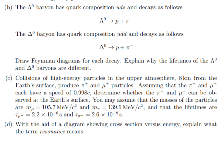 (b) The Aº baryon has quark composition uds and | Chegg.com