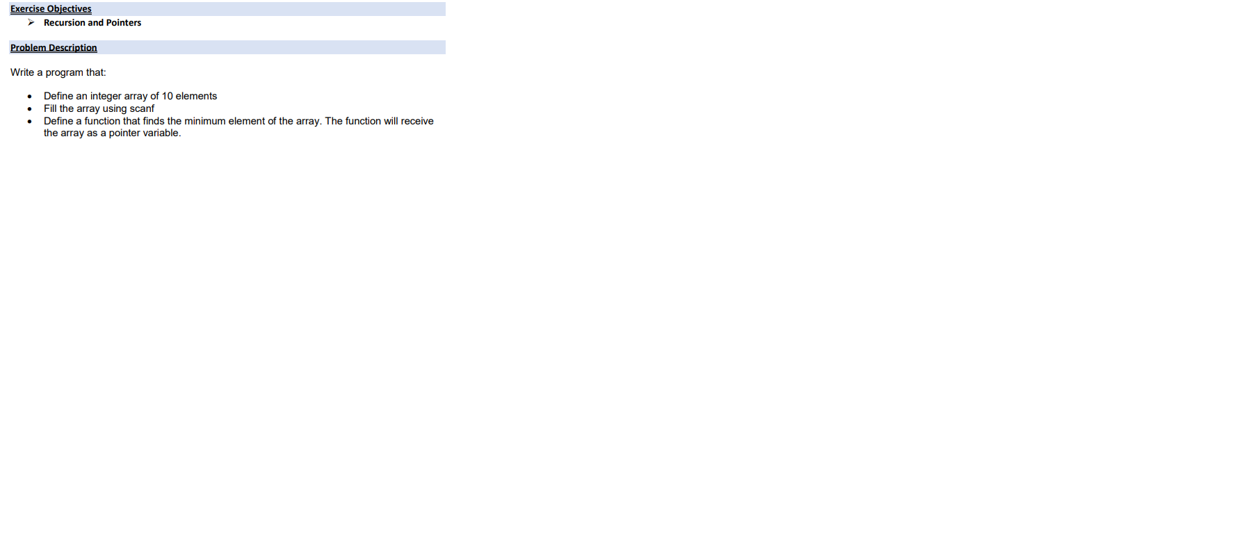 Solved Exercise Objectives > Recursion and Pointers Problem | Chegg.com