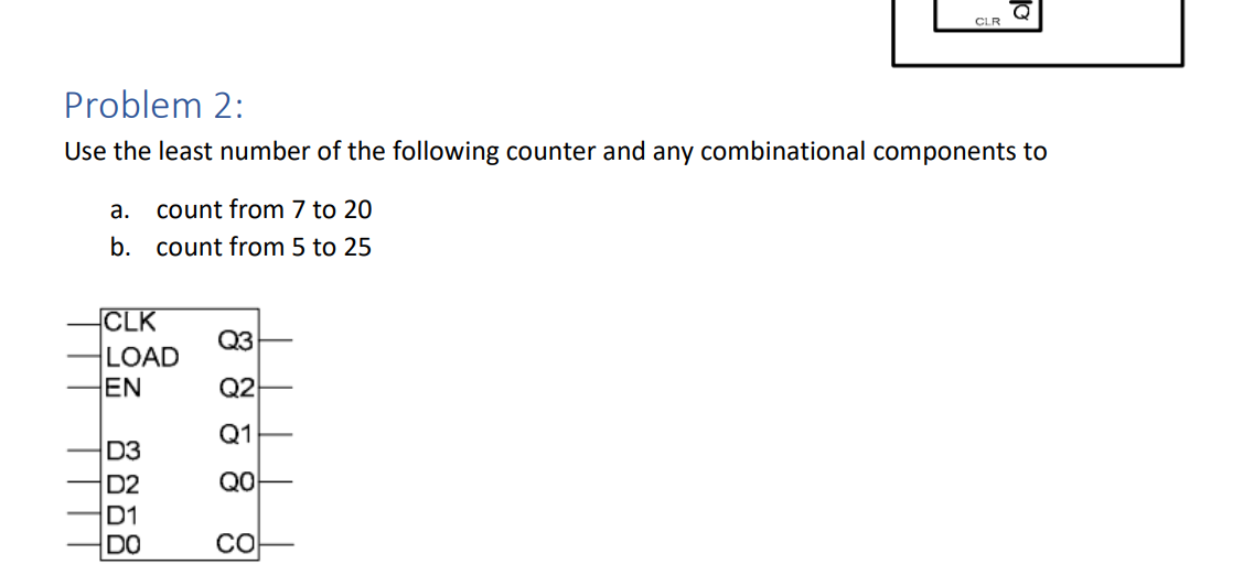 Problem 2: Use the least number of the following | Chegg.com