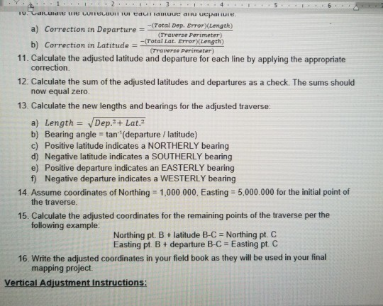 Solved LAB #8: COMPASS RULE ADJUSTMENT OF A CLOSED TRAVERSE | Chegg.com