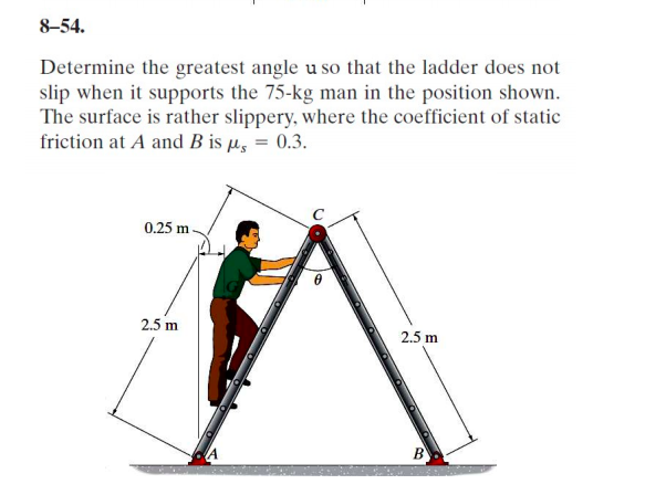 Solved 8-54. Determine the greatest angle u so that the | Chegg.com