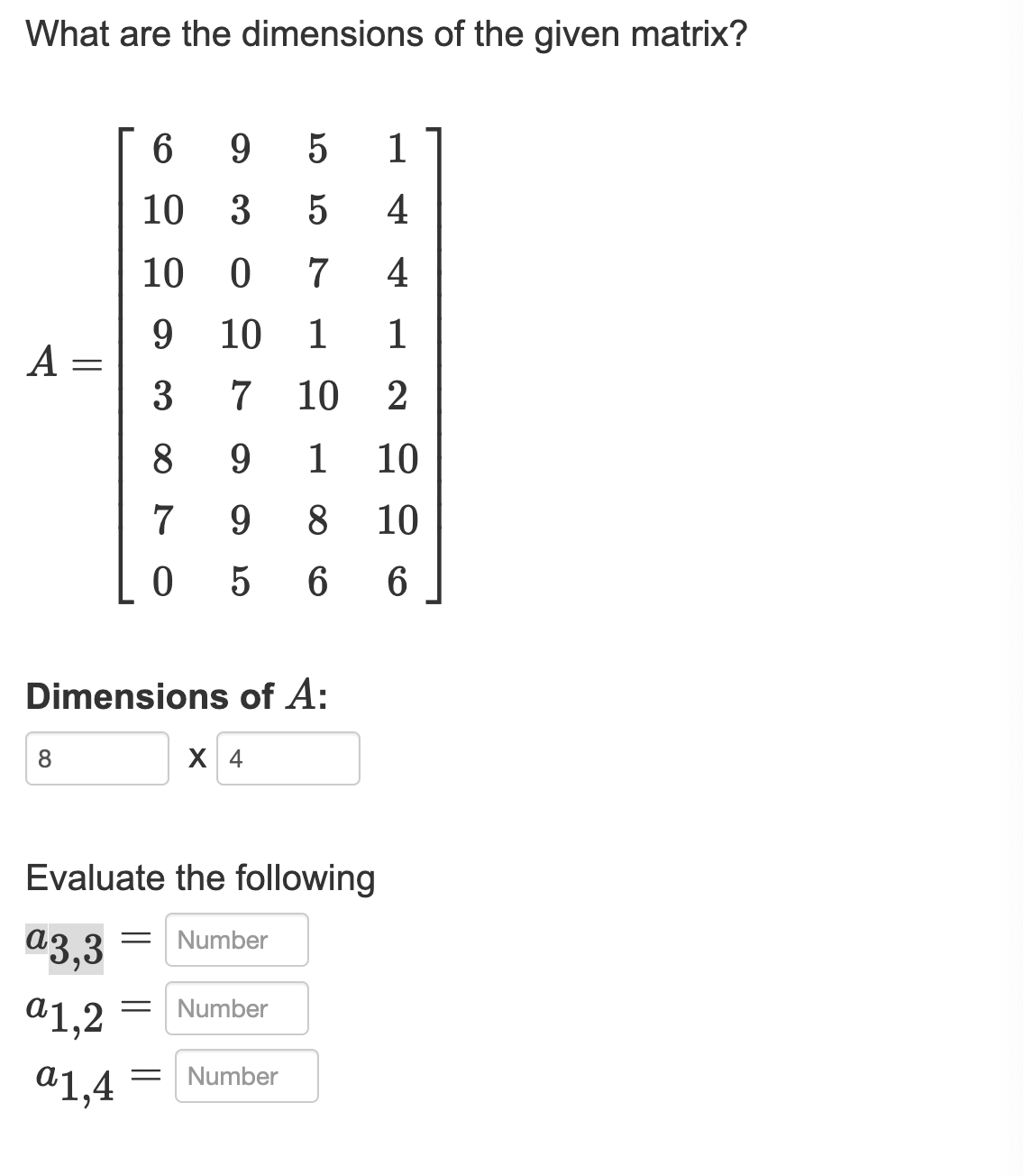 Solved What are the dimensions of the given | Chegg.com