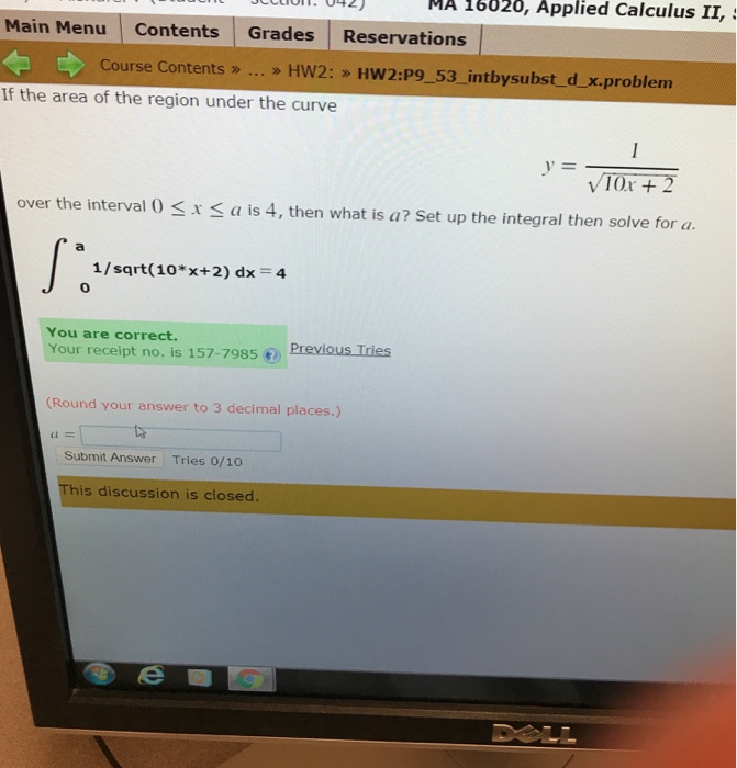 Solved MA 1602, Applied Calculus II, Main Menu Contents | Chegg.com