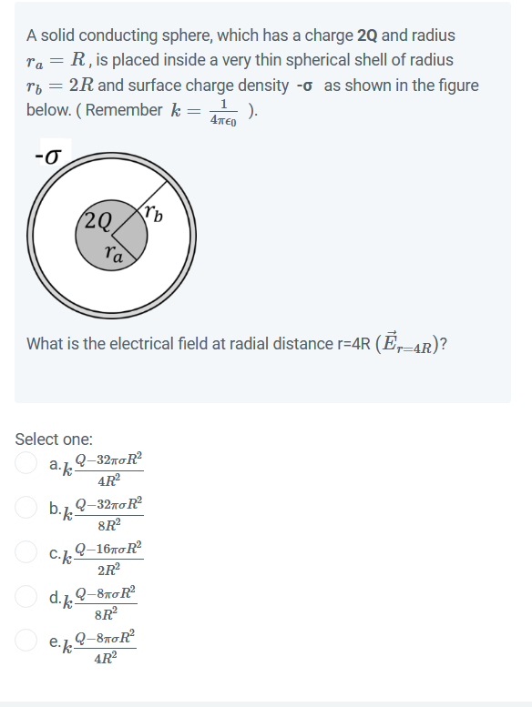 Solved A solid conducting sphere, which has a charge 2Q and | Chegg.com