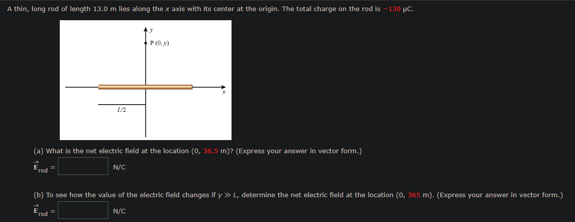 Solved A thin, long rod of length 13.0 m lies along the x | Chegg.com