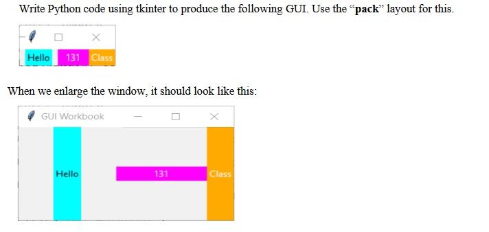 Solved Write Python Code Using Tkinter To Produce The 1928