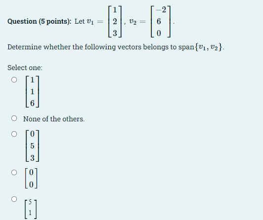 Solved Question (5 points): Let v1=[k4],v2=[22]. For what | Chegg.com