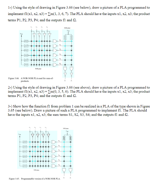 Solved 1-) Using the style of drawing in Figure 3.66 (see | Chegg.com