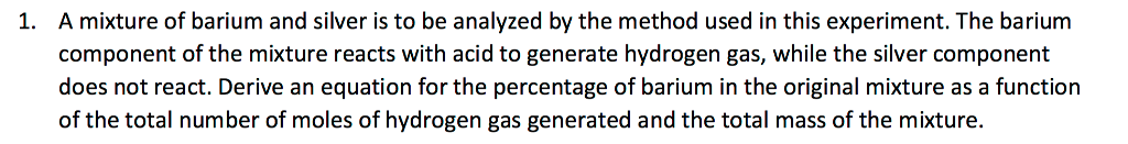Solved A mixture of barium and silver is to be analyzed by | Chegg.com