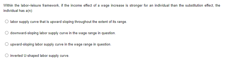 Solved \r\nWithin the labor-leisure framework, if the income | Chegg.com