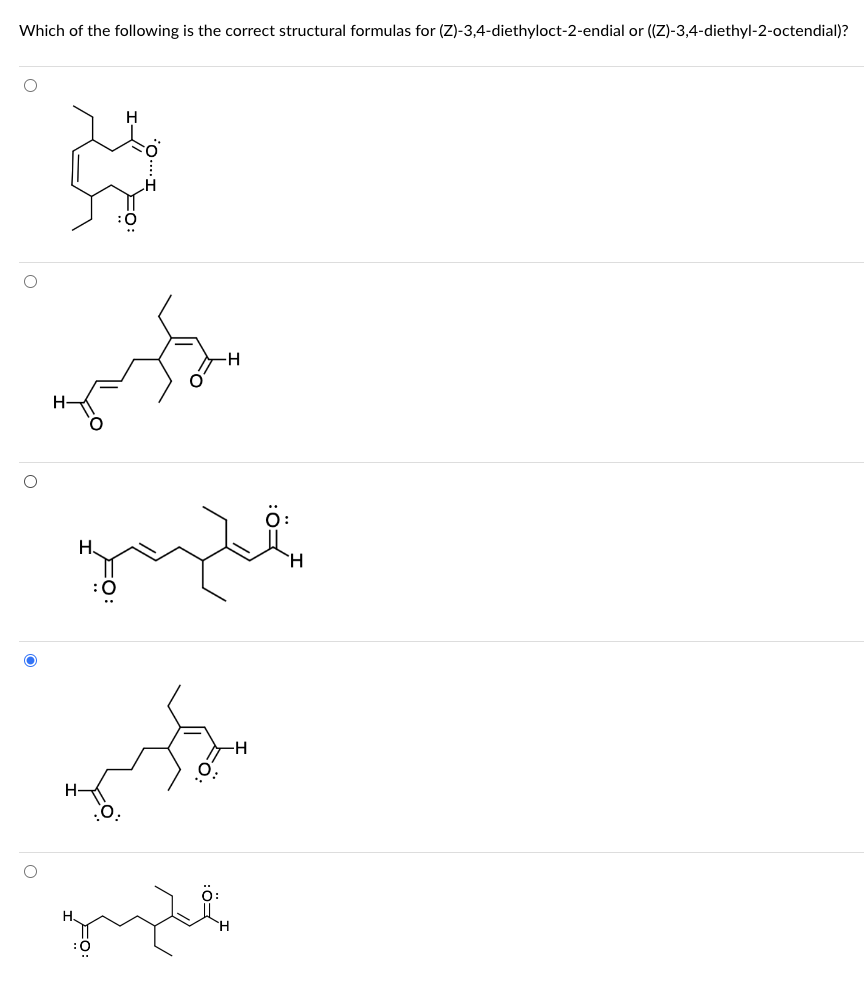 Solved Which of the following is the correct structural | Chegg.com
