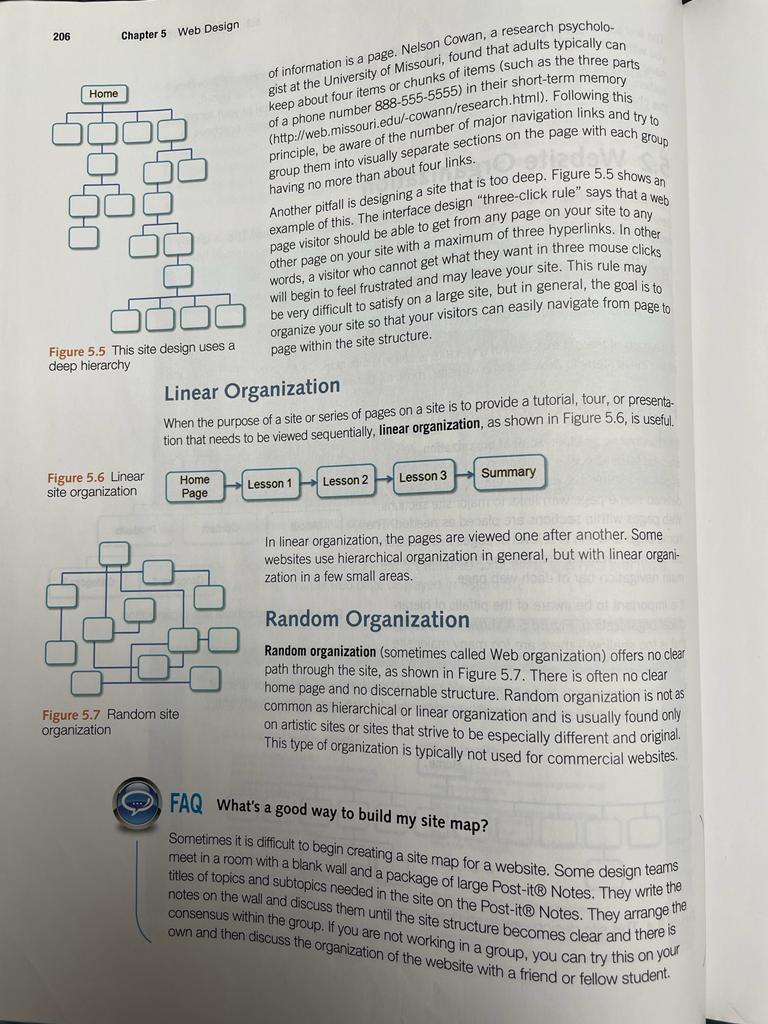 206 Home Chapter 5 Web Design of information is a | Chegg.com